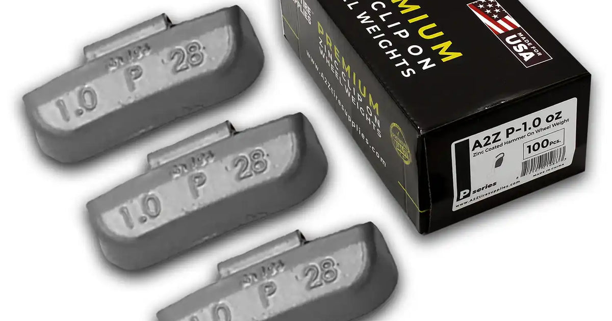 P 1.0oz Zinc Clip-On Wheel Weights | Passenger | 100 PCS | A2Z Tire ...